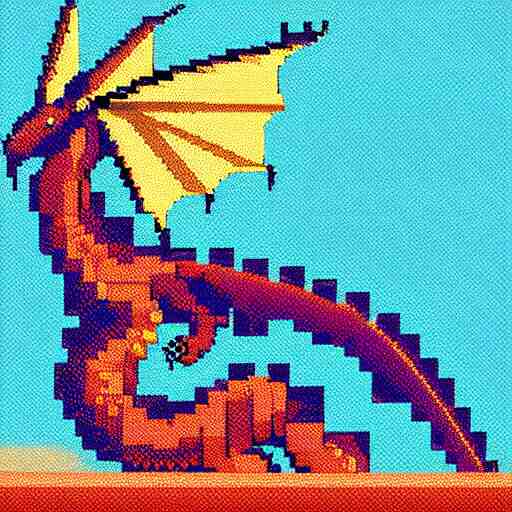 low resolution pixel art of a dragon, simple, digital art - Arthub.ai