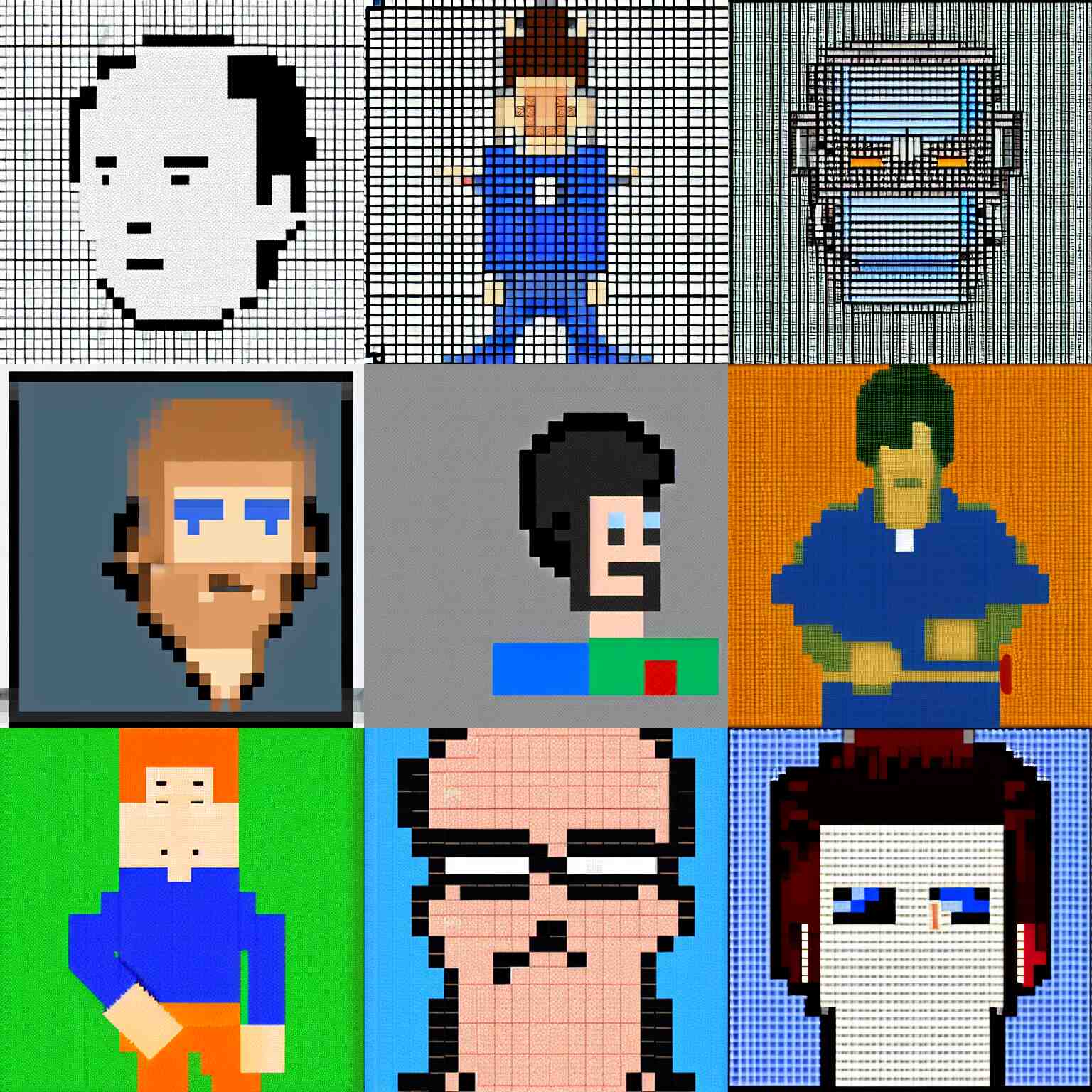 minimalist pixelart of rick aston from rick roll video, # pixela ...