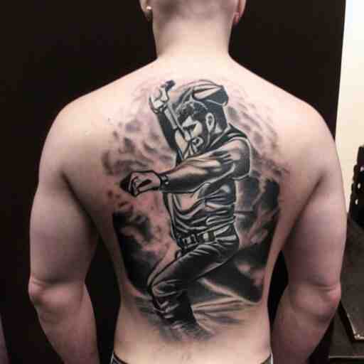 a picture of my new back tattoo of chris redfield by tom of finl ...
