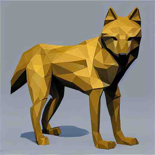 Low poly wolf - Arthub.ai