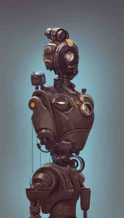 a dieselpunk robot, portrait, humanoid, sharp focus, james gille ...