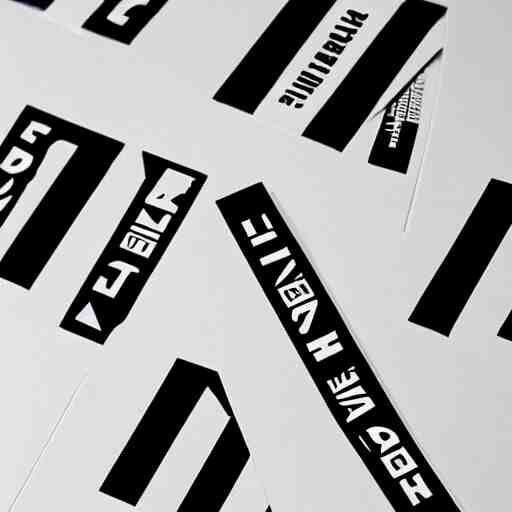 black on white graphic design stickers in style of david rudnick ...