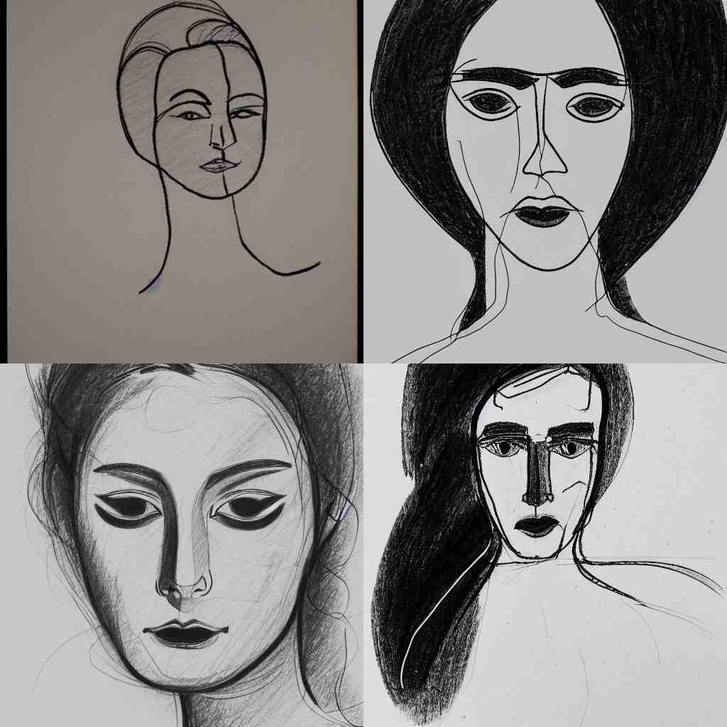 single line drawing of a woman's face. portrait. - Arthub.ai