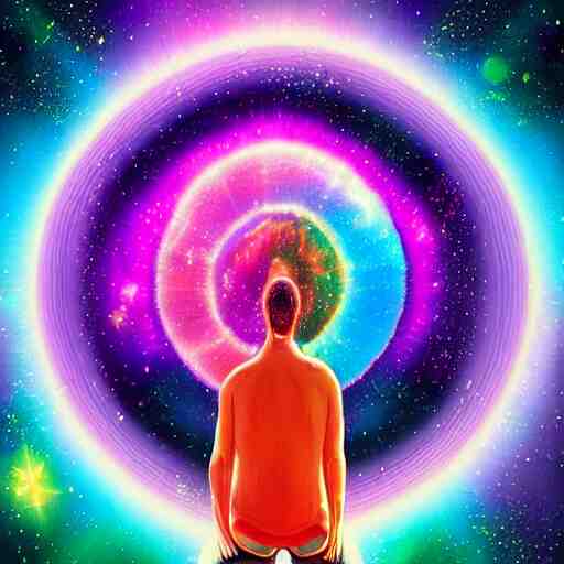 A man's soul becoming one with the galaxy by lisa frank, space ...