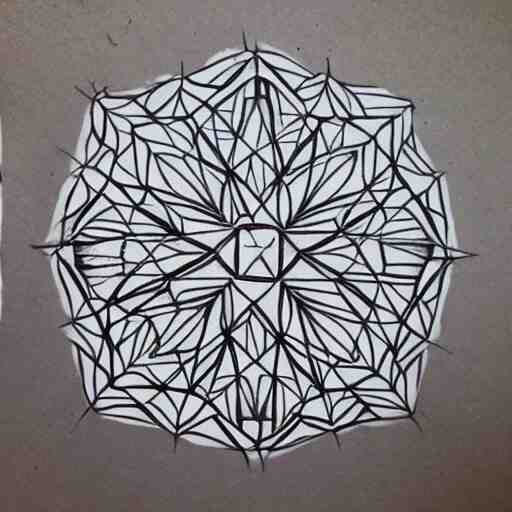 tileable symmetrical geometric drawings, ink chalk and spraypain ...