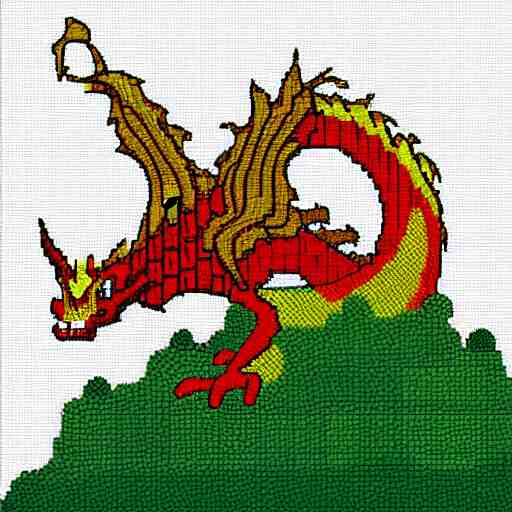 dragon spit fire, pixel art 8 x 8 size. - Arthub.ai