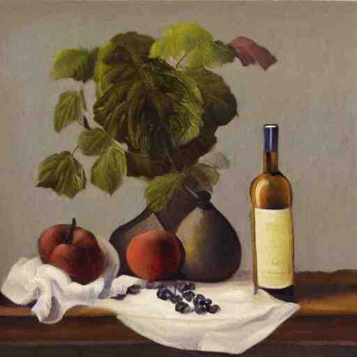 classic still life painting of a wine glass and pot - Arthub.ai