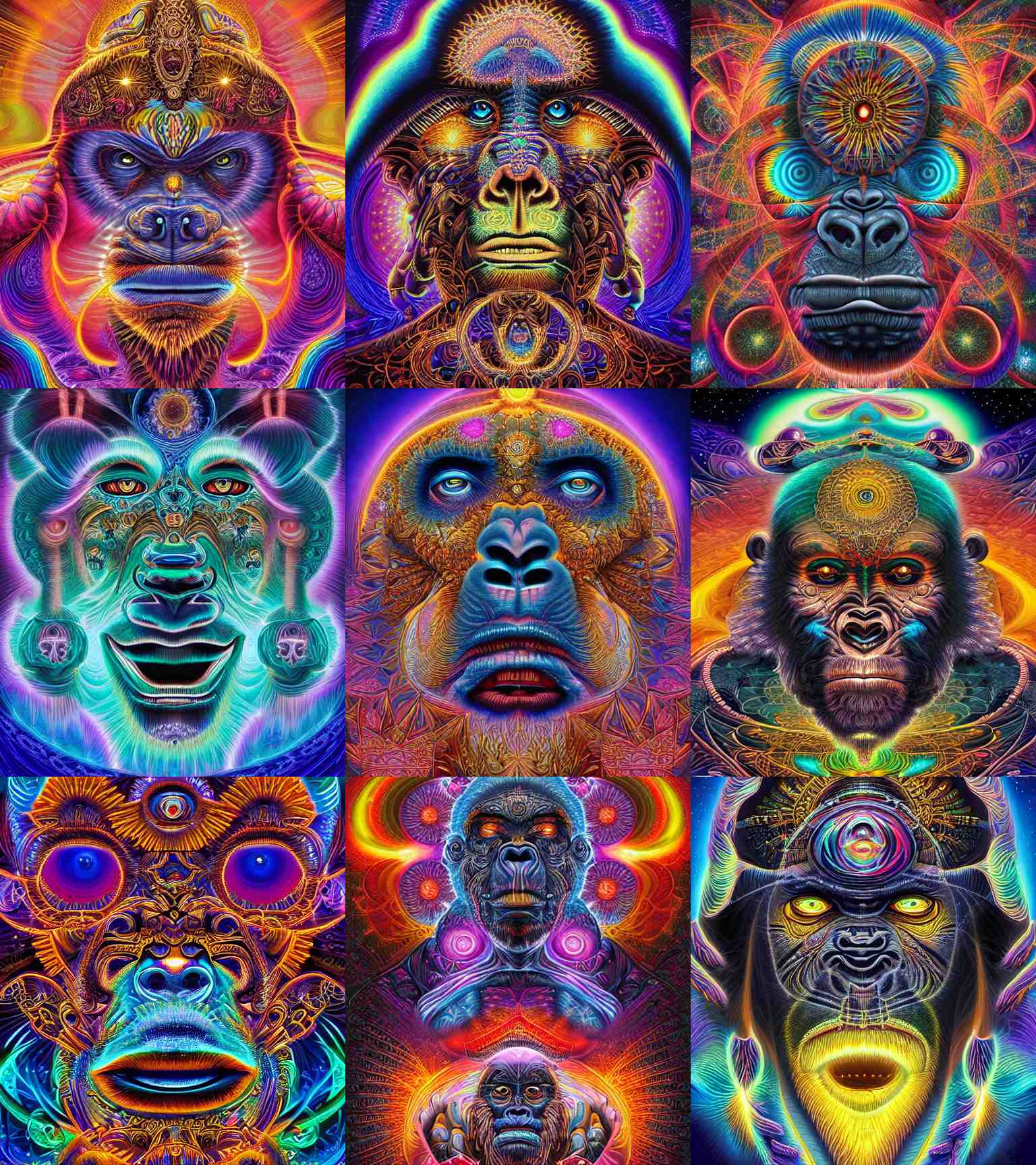 a beautiful digital art of a intricate ornate cosmic fractal gor ...