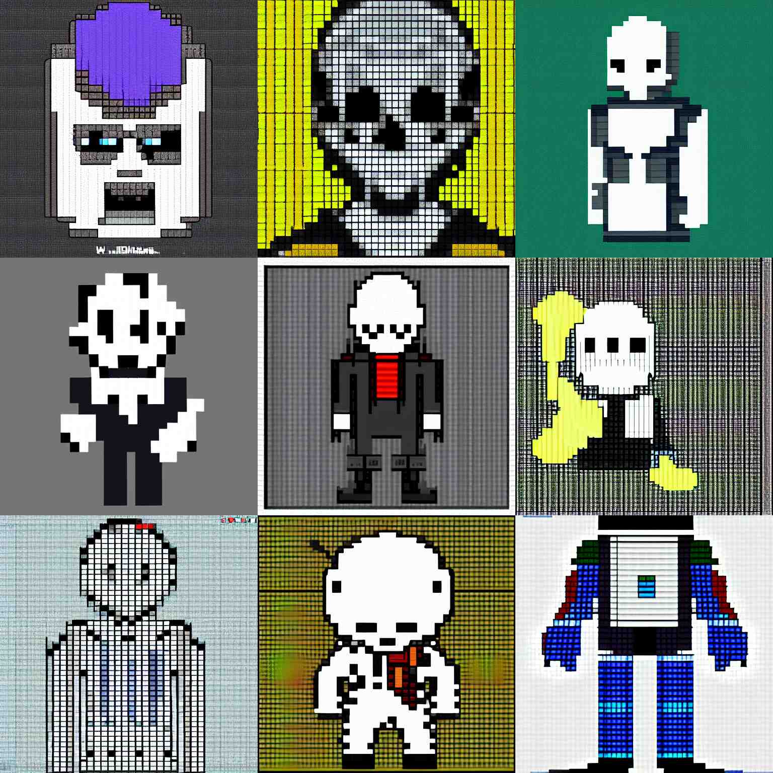 pixel art of wd gaster - Arthub.ai