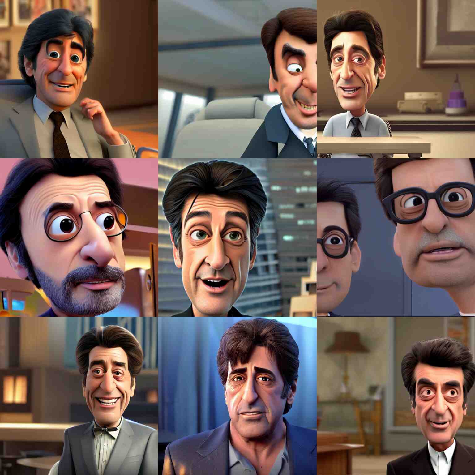 screenshot of al pacino in a pixar movie. 3 d rendering. unreal ...