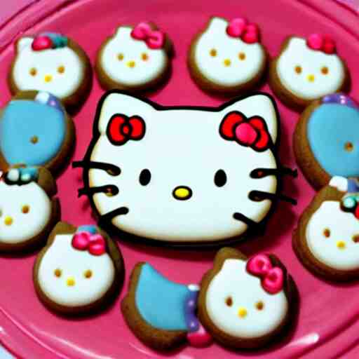hello kitty eating cookie - Arthub.ai