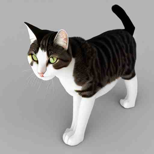 low polygon render of a cat on a white background, isometric 3 d ...
